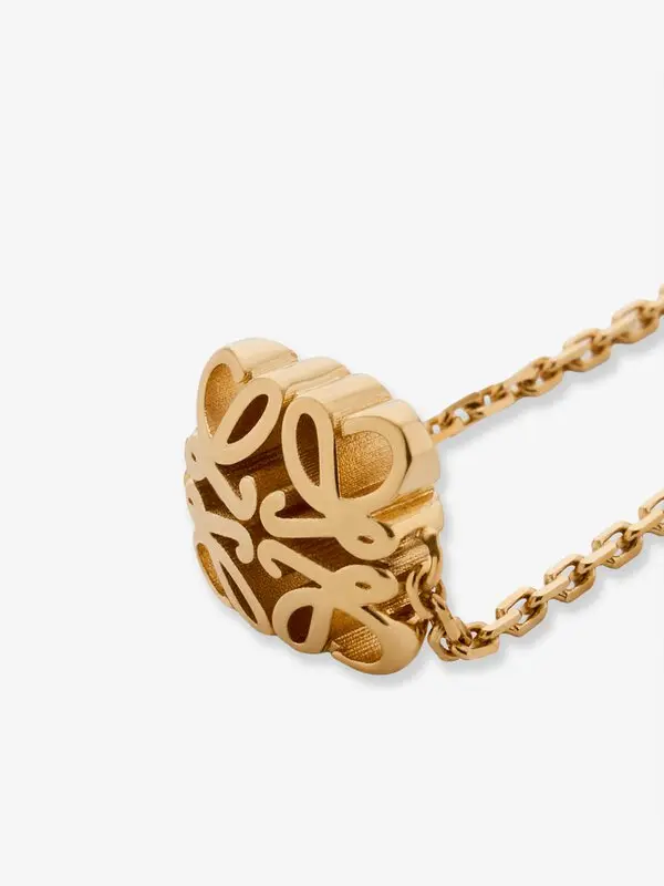 Loewe Bombè Anagram Brass Necklace - Gold