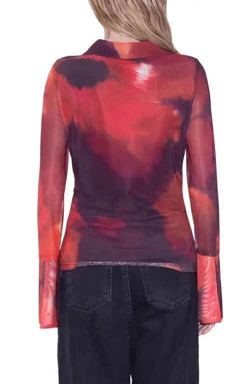 CIEBON Kristi Printed Mesh Shirt