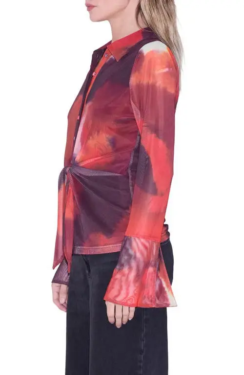 CIEBON Kristi Printed Mesh Shirt
