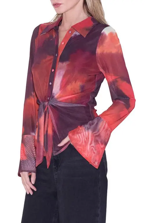 CIEBON Kristi Printed Mesh Shirt