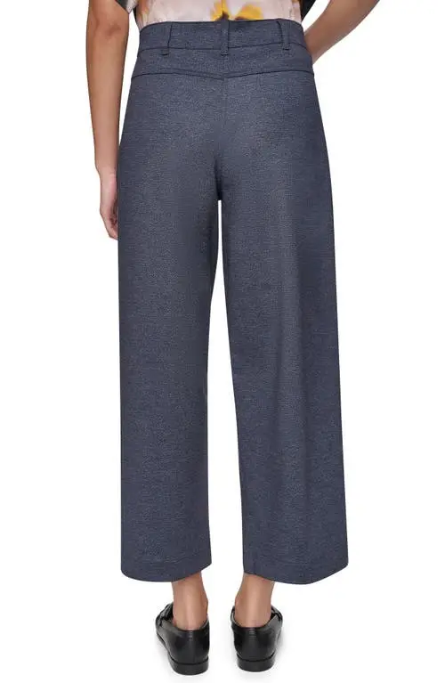 Dkny Front Patch Pocket Wide Leg Ankle Pants