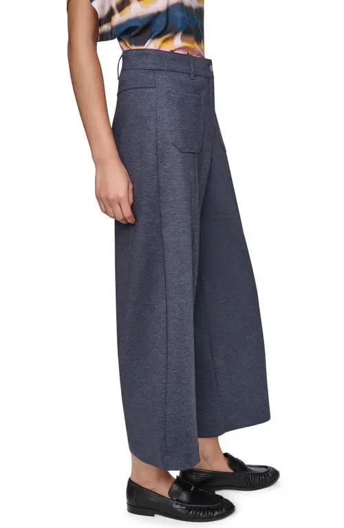 Dkny Front Patch Pocket Wide Leg Ankle Pants