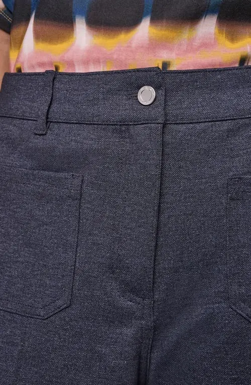 Dkny Front Patch Pocket Wide Leg Ankle Pants