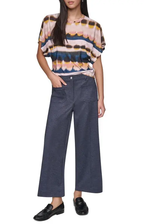 Dkny Front Patch Pocket Wide Leg Ankle Pants