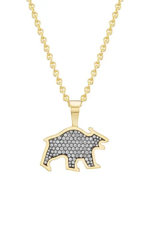 NIGHTHORSE Spirit Animals 18k Gold Bear Pendant Necklace - Diamond
