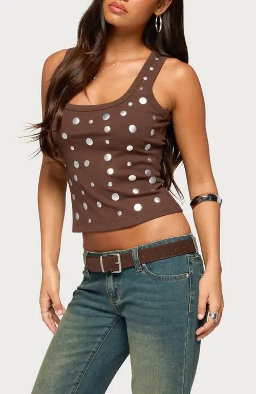 EDIKTED Isabella Studded Tank Top