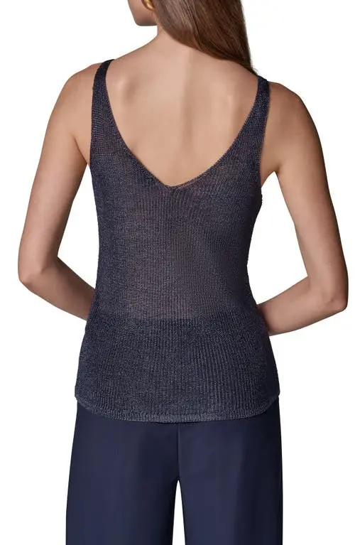 Donna Karan New York Metallic V-neck Sweater Tank