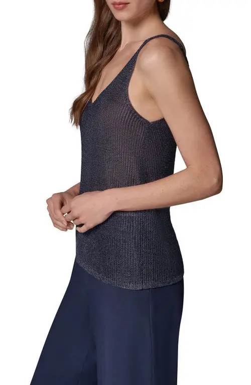Donna Karan New York Metallic V-neck Sweater Tank