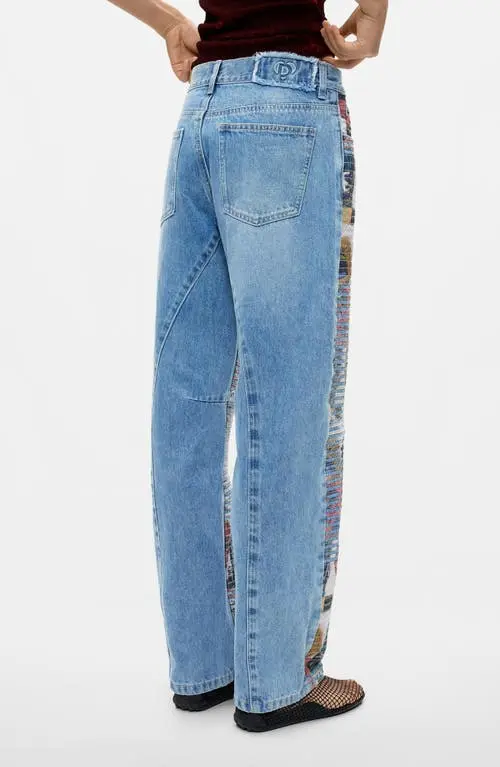 Desigual Printed Graphic Straight Leg Jeans