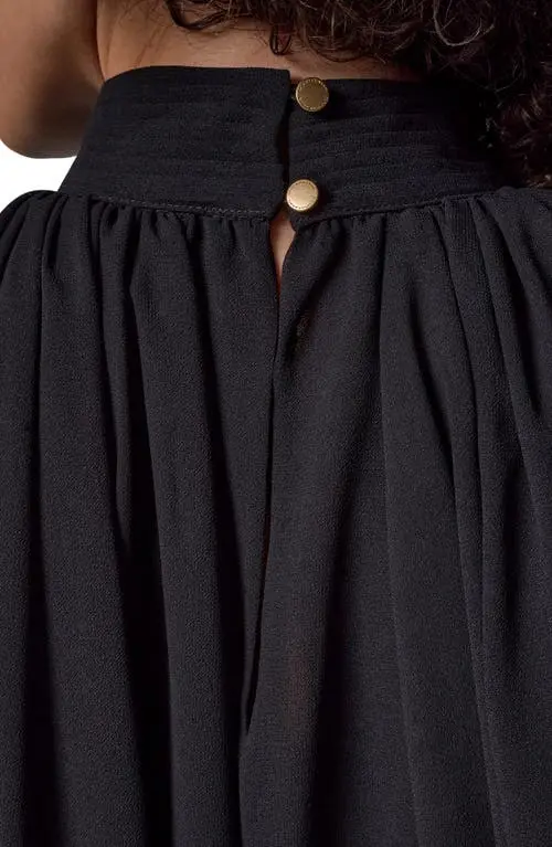 Donna Karan New York Scarf Detail Mock Neck Top