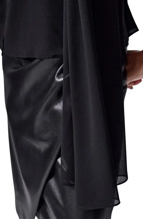Donna Karan New York Scarf Detail Mock Neck Top