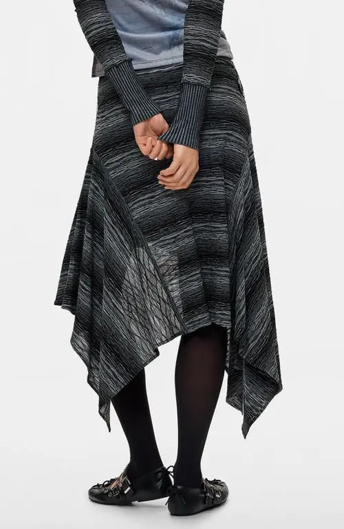 Desigual Asymmetric Textured Midi Skirt