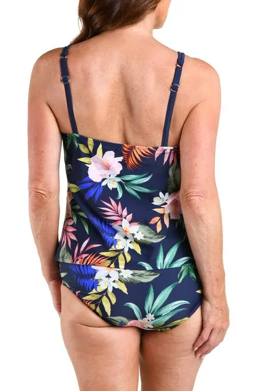MAXINE OF HOLLYWOOD Leisure Tropics High Neck Underwire Tankini Top