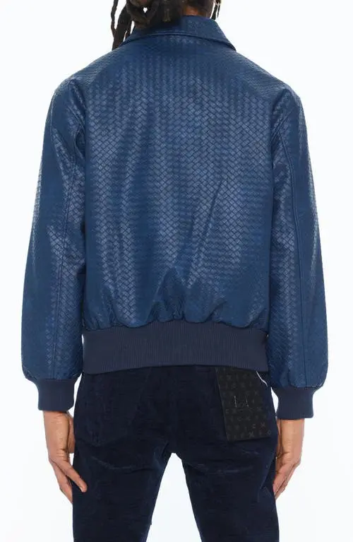 CULT OF INDIVIDUALITY Woven Faux Leather Varsity Jacket