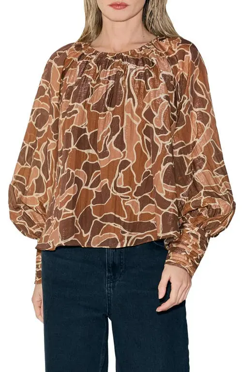 CIEBON Rileigh Shimmer Balloon Sleeve Top