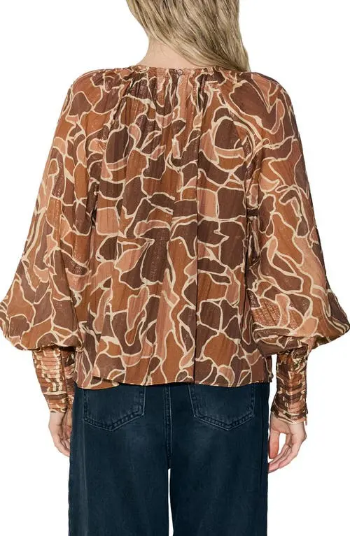 CIEBON Rileigh Shimmer Balloon Sleeve Top
