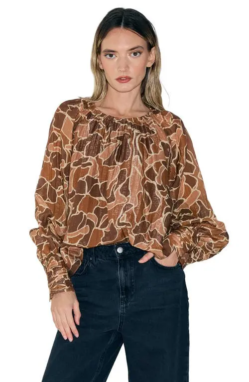CIEBON Rileigh Shimmer Balloon Sleeve Top