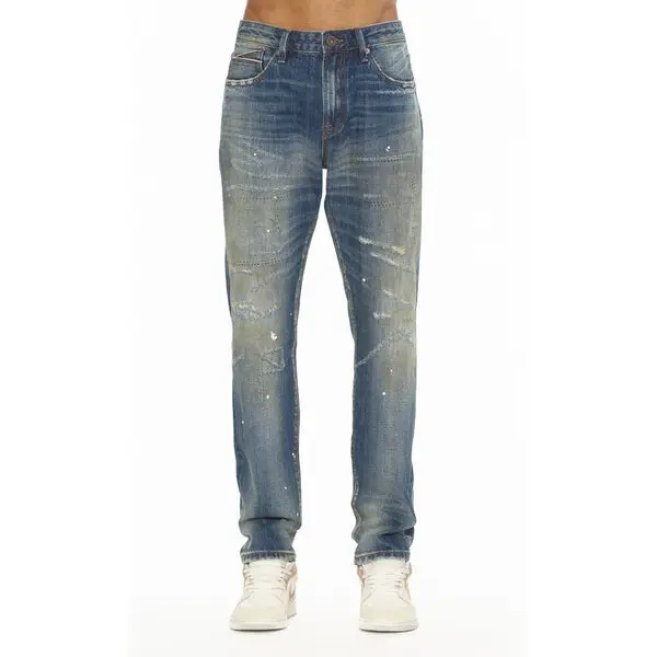 CULT OF INDIVIDUALITY Rocker Slim Straight Distressed Jeans