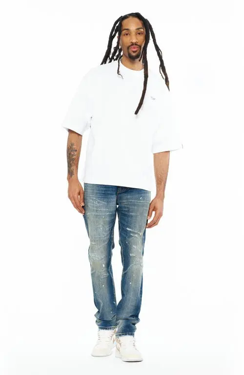 CULT OF INDIVIDUALITY Rocker Slim Straight Distressed Jeans