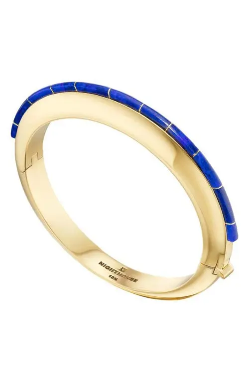 NIGHTHORSE Slimline 18k Gold Lazuli Bangle Bracelet