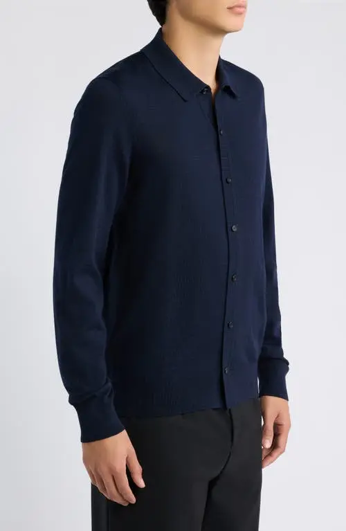 BOSS Helbert Virgin Wool Cardigan - Dark Blue
