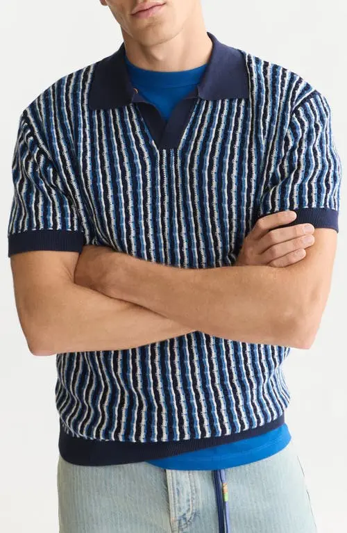 Scotch & Soda Dropped Shoulder Cotton Stripe Polo
