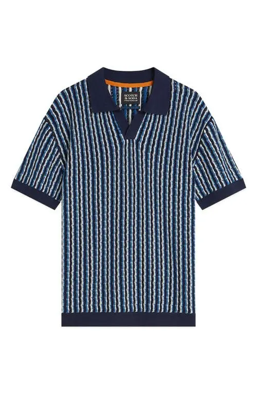 Scotch & Soda Dropped Shoulder Cotton Stripe Polo