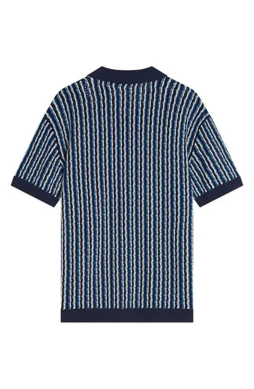 Scotch & Soda Dropped Shoulder Cotton Stripe Polo