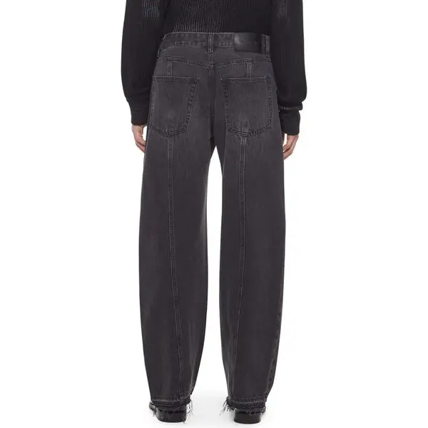 Helmut Lang Saddle Raw Hem Bootcut Jeans - Faded Black