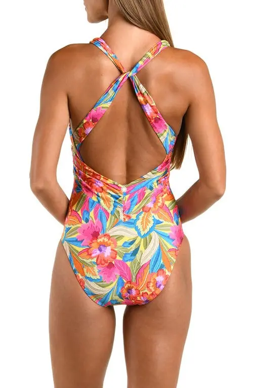 SUNSHINE 79 Tropic Tapestry Plunge Moderate Coverage One-piece Swimsuit