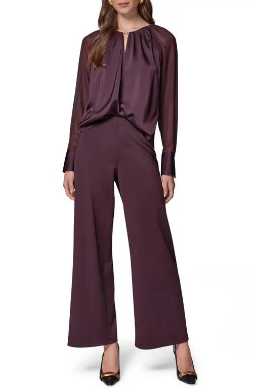 Donna Karan New York Wide Leg Jersey Pants - Glazed Fig