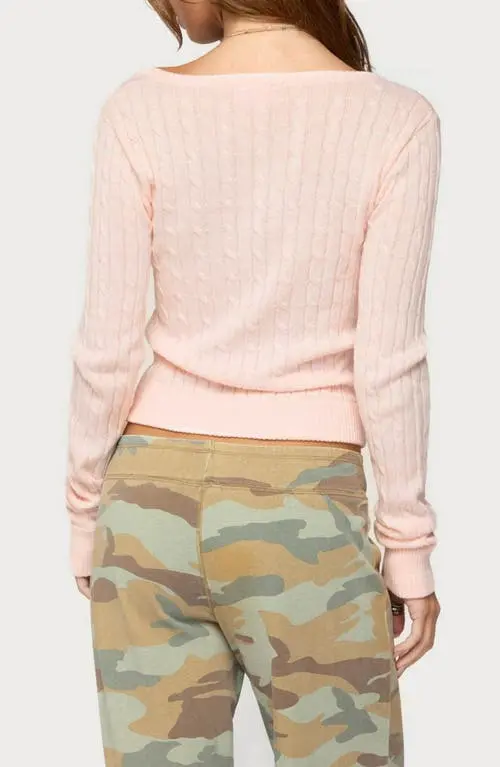 EDIKTED Kaile Cable Knit Sweater