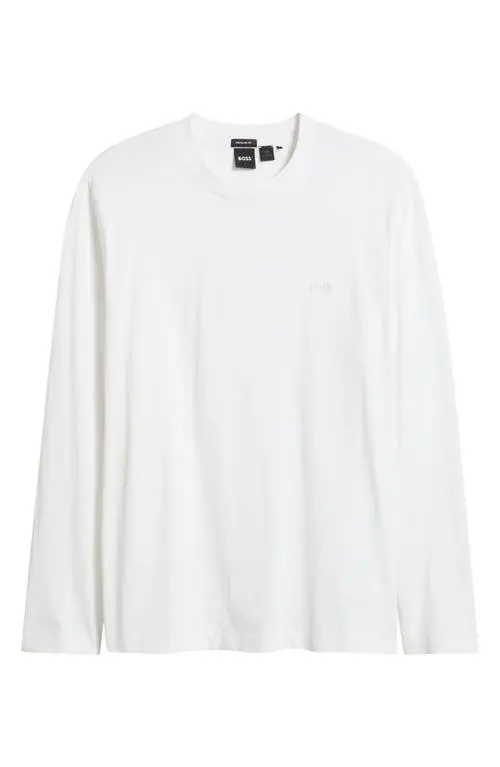 BOSS Logo Long Sleeve T-shirt - White