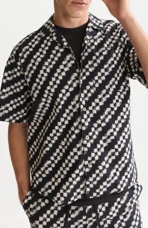 Scotch & Soda Ikat Relaxed Fit Short Sleeve Shirt