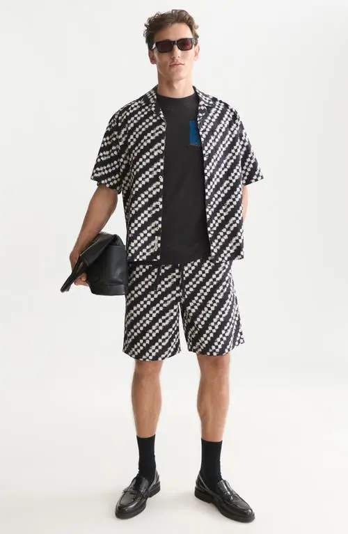 Scotch & Soda Ikat Relaxed Fit Short Sleeve Shirt