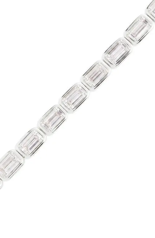 Sterling Forever Helene Emerald Cut Tennis Bracelet - Silver/clear