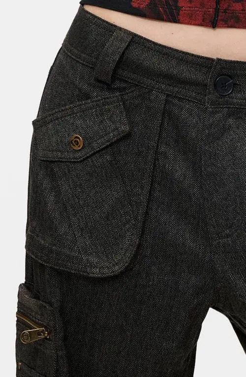 Desigual Herringbone Cargo Jogger Pants