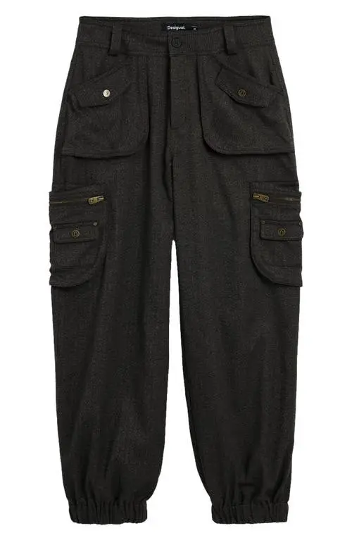 Desigual Herringbone Cargo Jogger Pants
