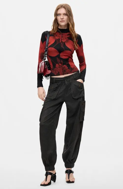 Desigual Herringbone Cargo Jogger Pants