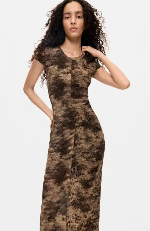 Desigual Animal-inspired Short Sleeve Dress