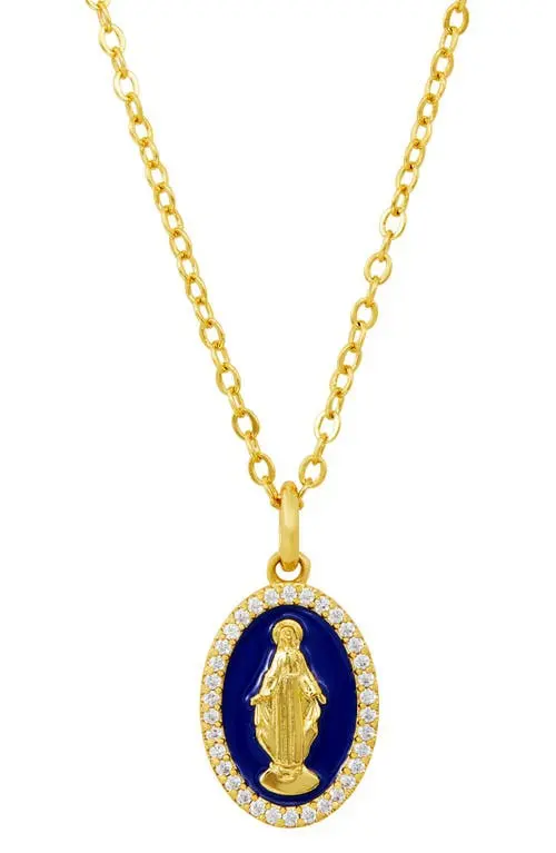 SAVVY CIE JEWELS 18k Gold Plate Enamel Pendant Necklace - Yellow