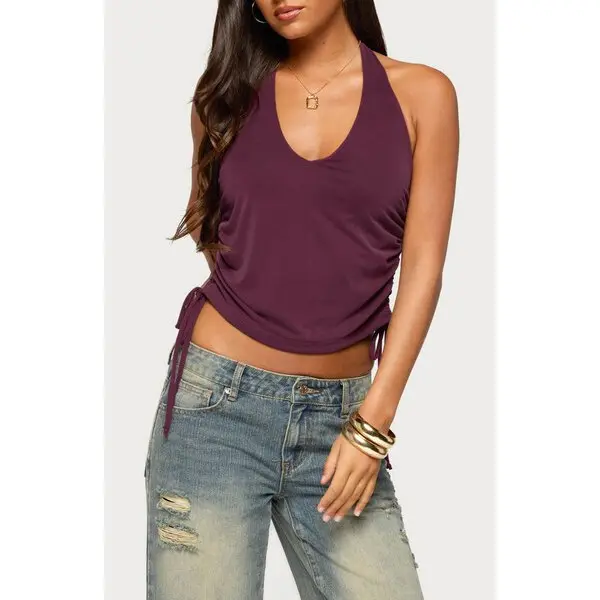EDIKTED Adleigh Drawstring Halter Top