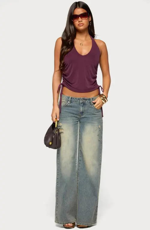 EDIKTED Adleigh Drawstring Halter Top