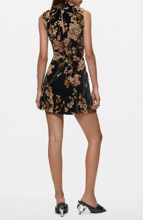 Desigual Floral Sleeveless Mock Neck Minidress