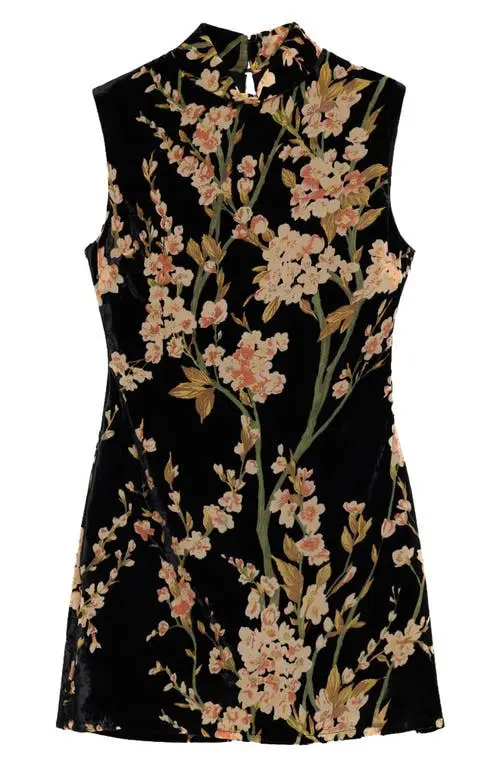 Desigual Floral Sleeveless Mock Neck Minidress