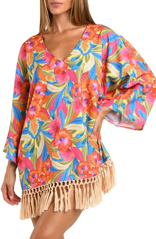 SUNSHINE 79 Tropic Tapestry V-neck Tassel Cover-up Tunic