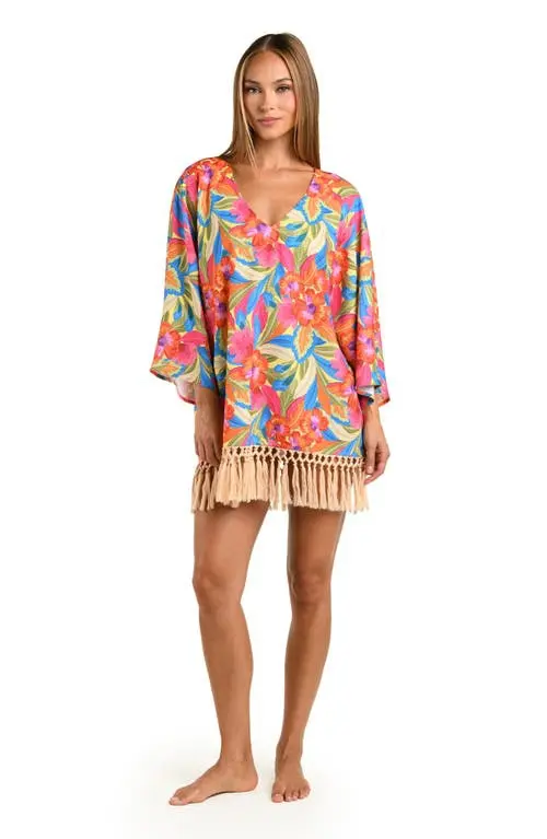 SUNSHINE 79 Tropic Tapestry V-neck Tassel Cover-up Tunic