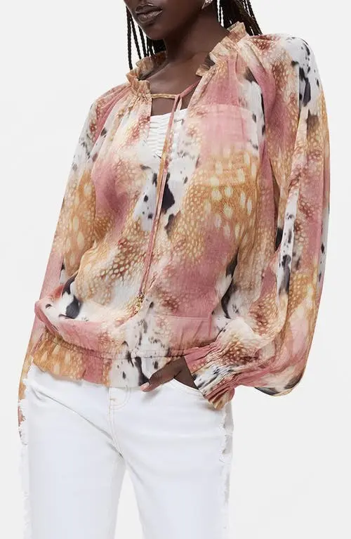 Desigual Smocked Long-sleeve Top