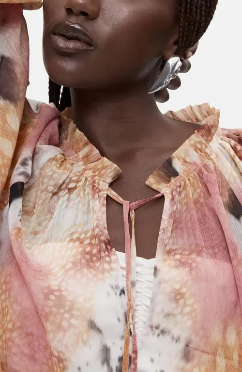 Desigual Smocked Long-sleeve Top