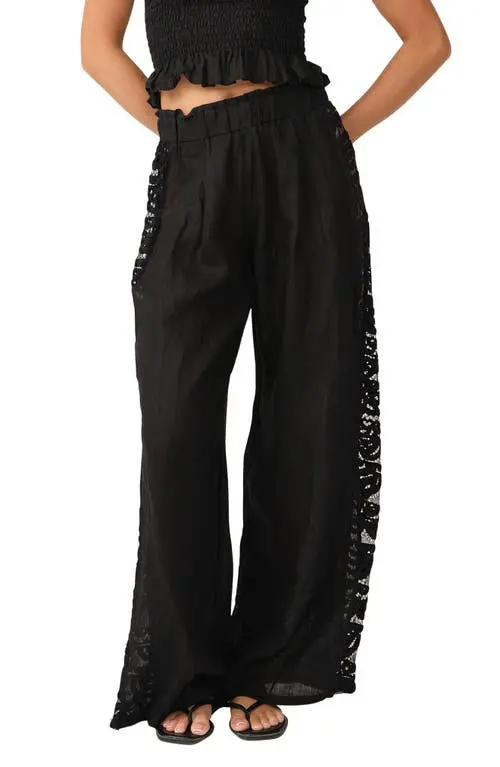 PQ SWIM Jace Lace Side Wide Leg Cover-up Pants